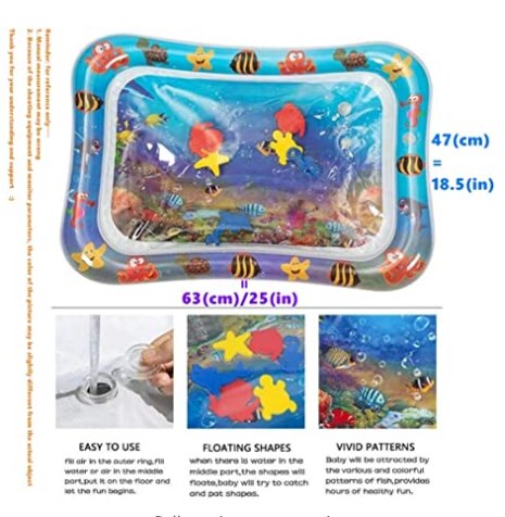 Baby Tummy Time Water Play Mat Infant Swim Playmat... – Grandado