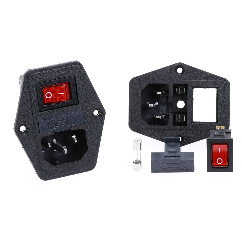 Rocker Switch Male Power Socket 3 Pin IEC320 C14 1... – Grandado