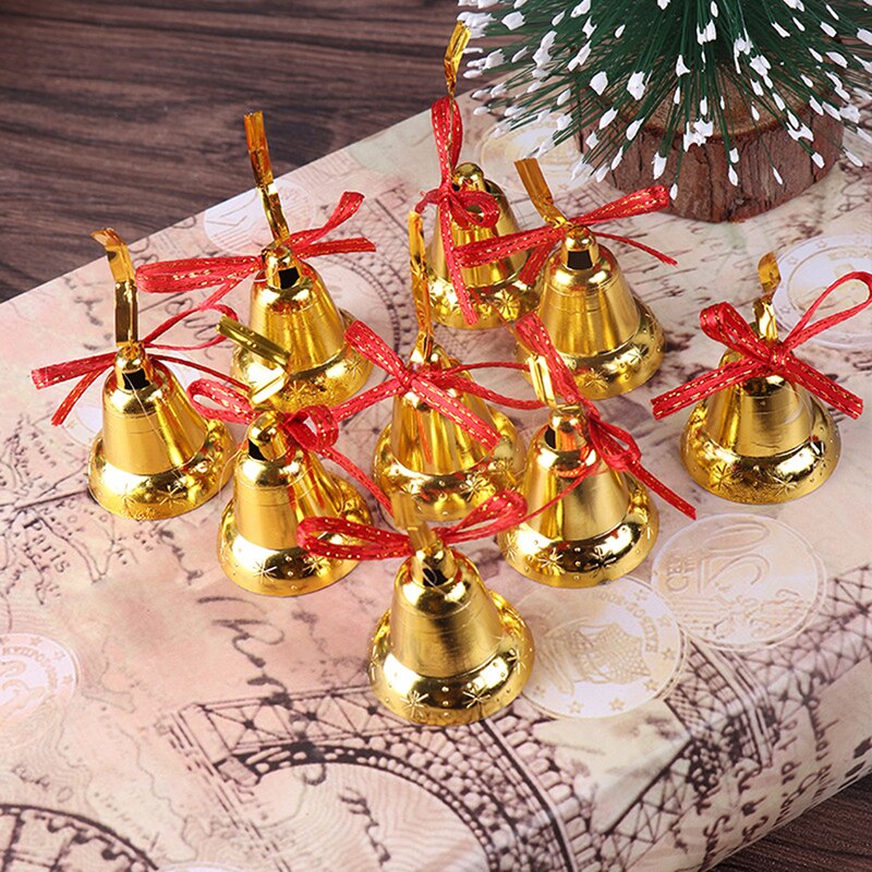 9Pcs Gold Bells Crafts Accessories Christmas Gingl... – Grandado