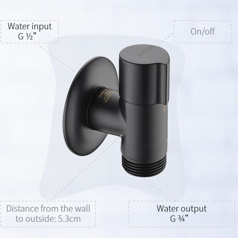 Black Faucet with 3/4' Thread 4 In 6 Out for W... – Grandado