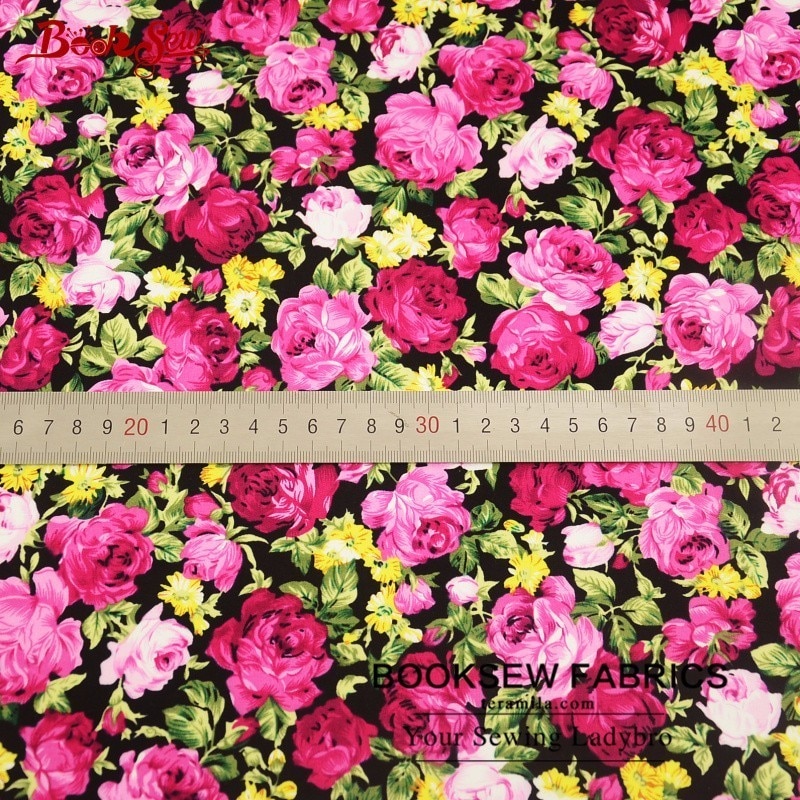 Booksew 100% Cotton Poplin Fabric Printed Pink Flo... – Grandado