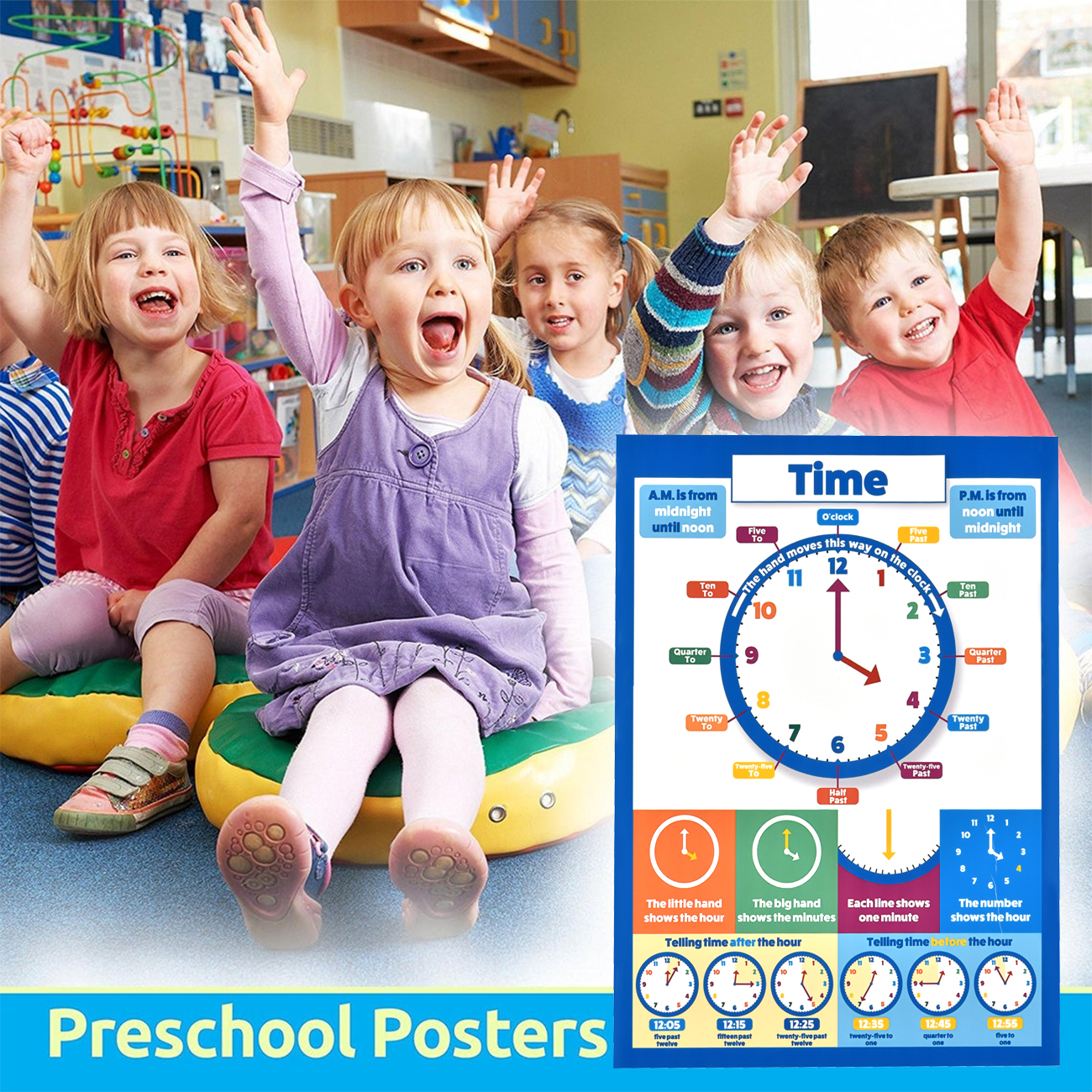 20 Pieces Educational Posters with 120 Glue Point ... – Grandado