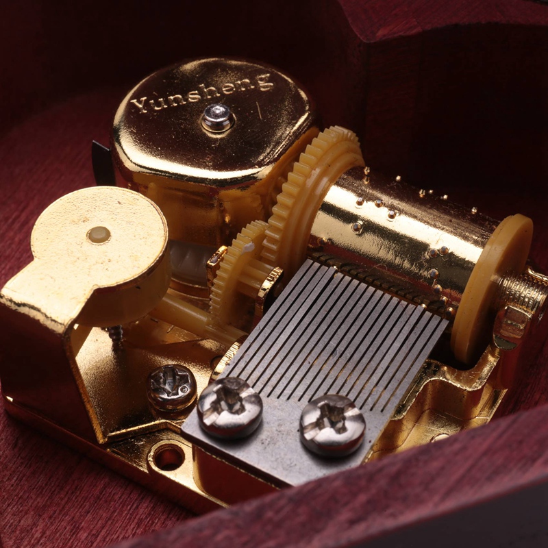Heart Shaped Vintage Wood Carved Mechanism Musical... – Vicedeal
