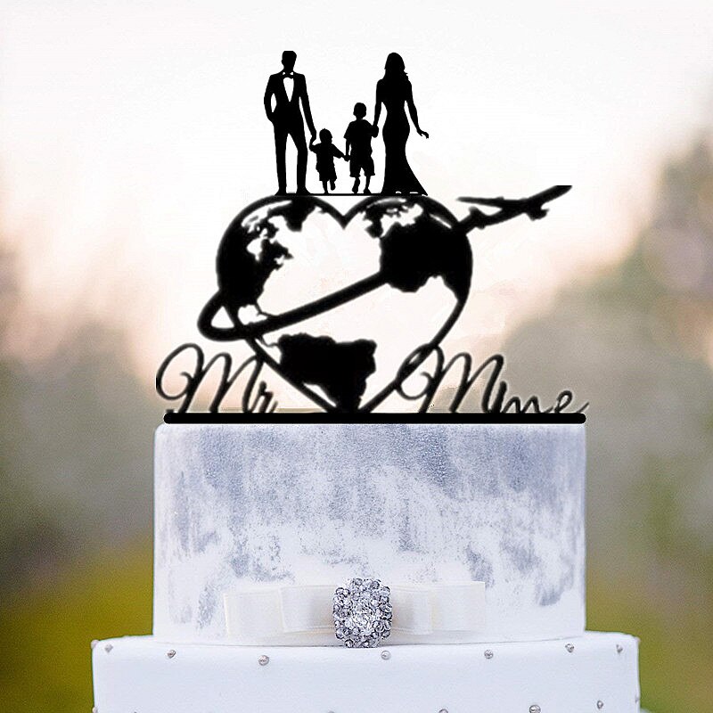 World Map Style Lesbian Cake Topper Wedding Silhou... – Grandado
