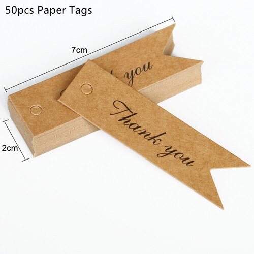 50pcs Thank you Handmade Kraft Tags Wedding Party ... – Grandado