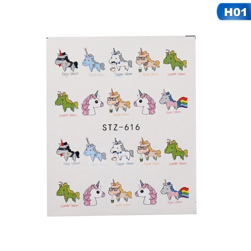 1 Nail Sticker Water Transfer Decals Unicorn Merma... – Grandado