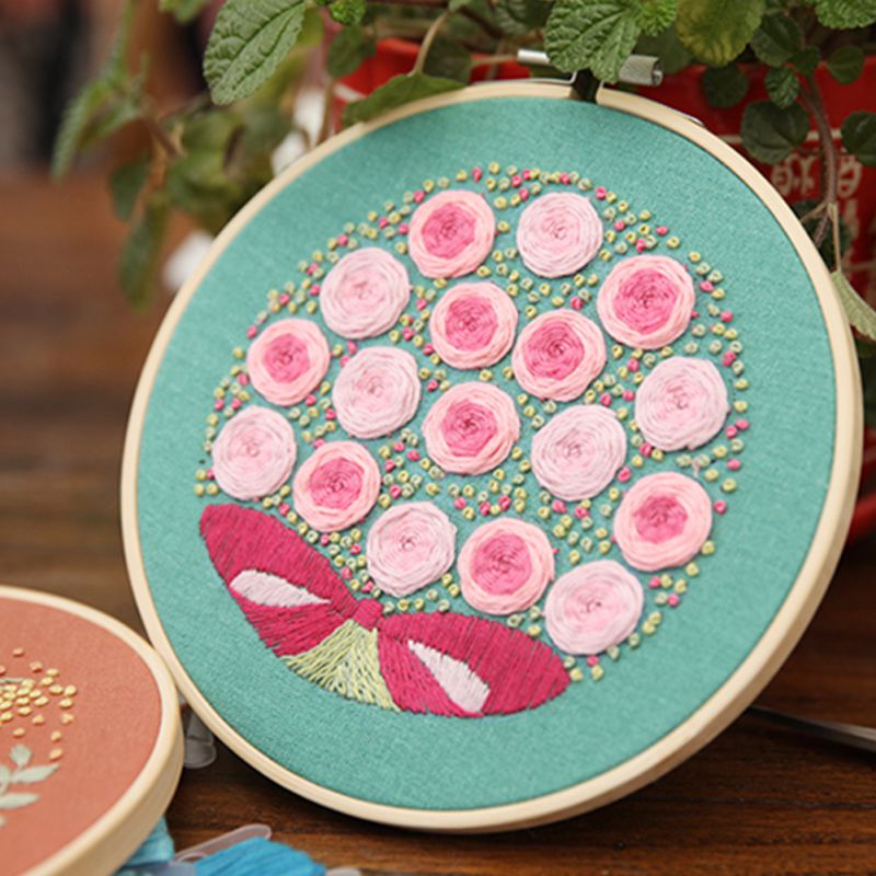 DIY Embroidery Needlework Kits Flowers Pattern Cro... – Grandado