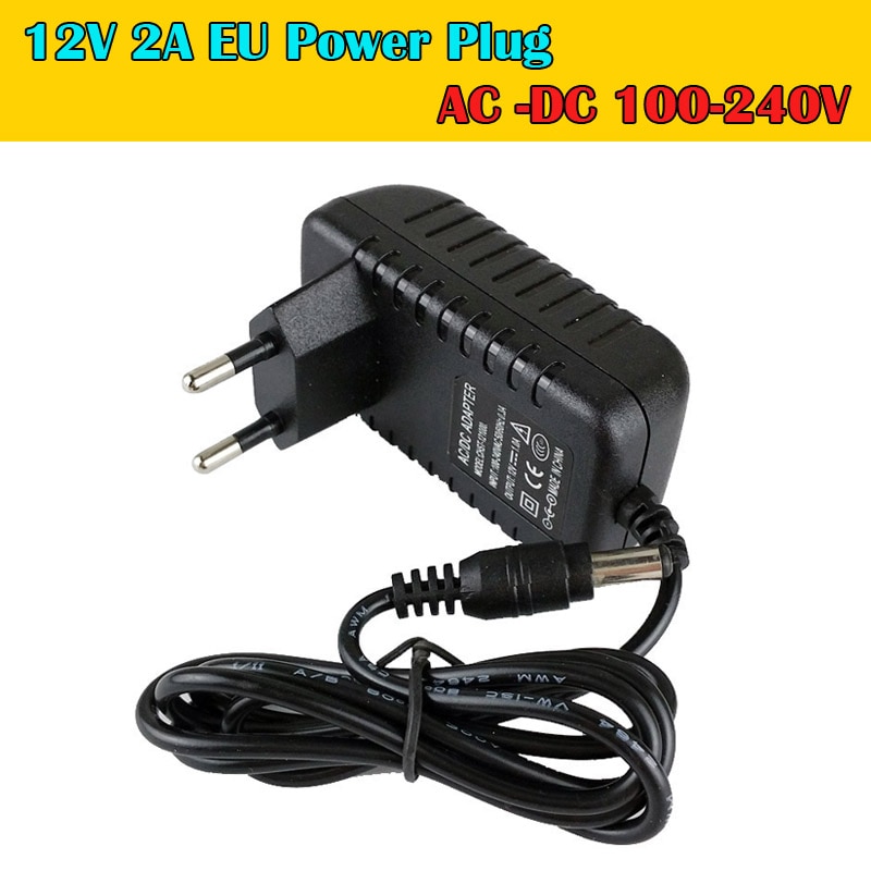 EU Type Plug AC 100-240V naar DC 12V 2A Voeding CC... – Vicedeal