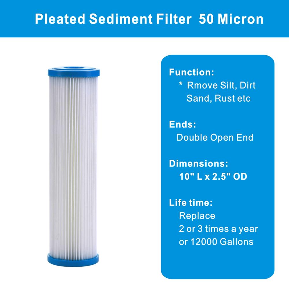 50 μm Whole House Sediment Pleated Water Filter, W... – Grandado