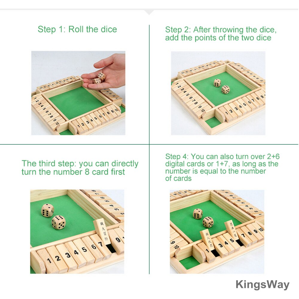 Indoor Closed Box Dice Board Game 4 Double-sided N... – Vicedeal