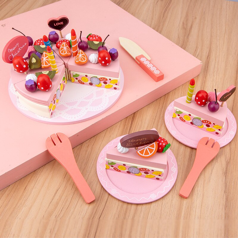 Children's Wooden Simulation Cake Strawberry D... – Grandado