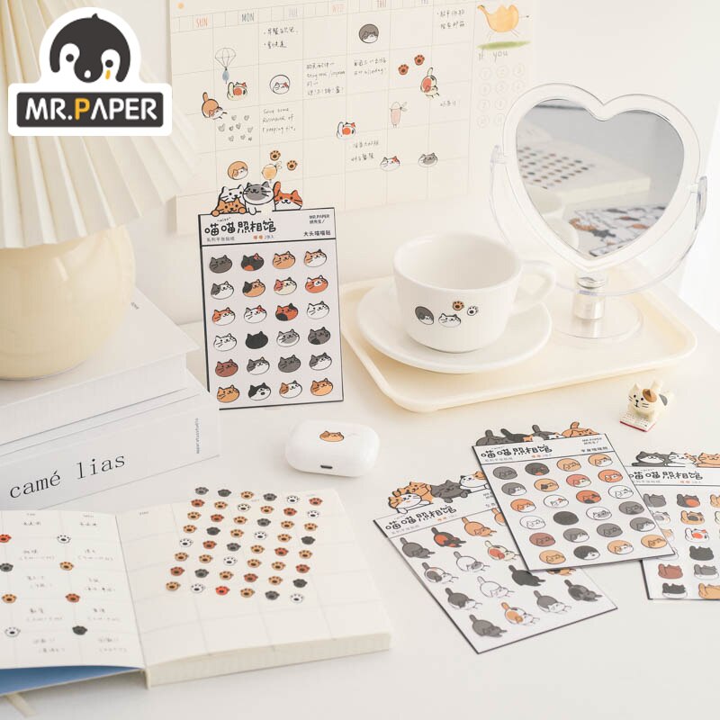 Mr. Paper 4 Meow Photo Studio Series Flat Stickers... – Grandado