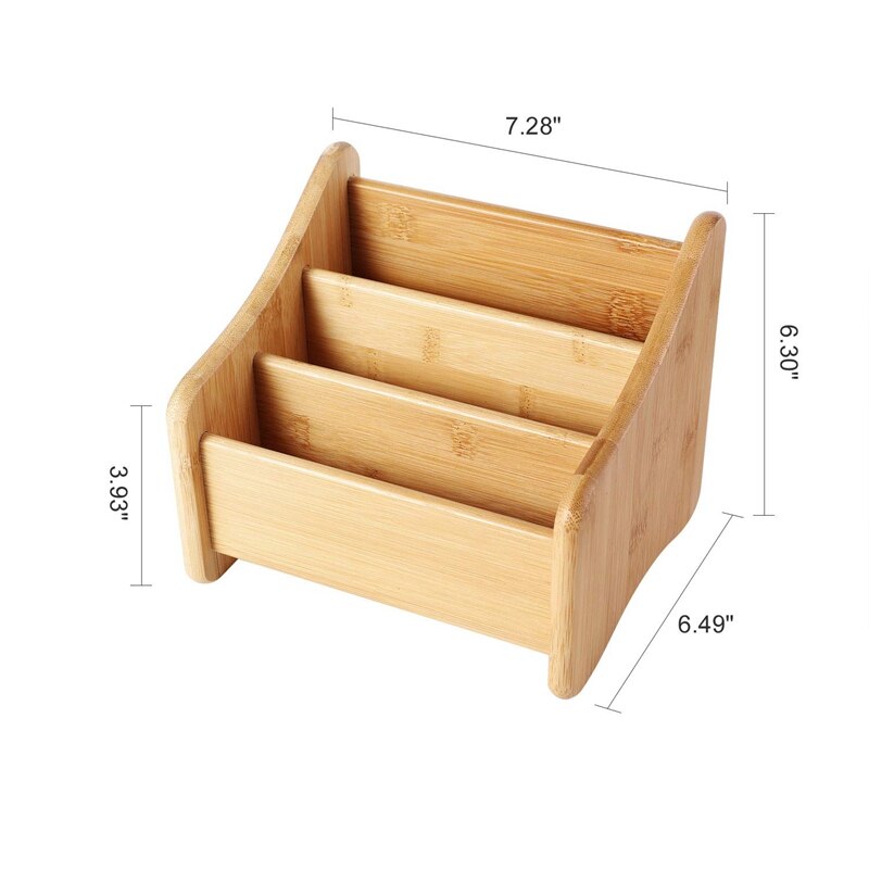 Wood Desk Organizer Bamboo Remote Control Holder C... – Grandado