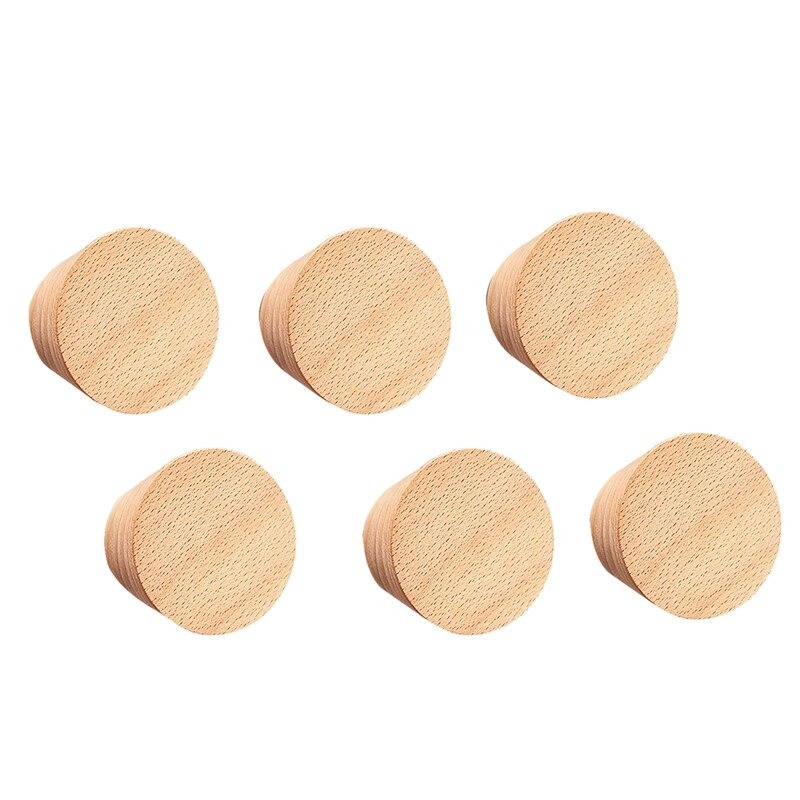 6 Packs Wooden Coat Hooks Wall MoUnted Single Cone... – Grandado