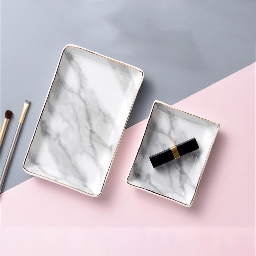 1 Piece Scandinavian Marble Ceramic Jewelry Plate ... – Grandado