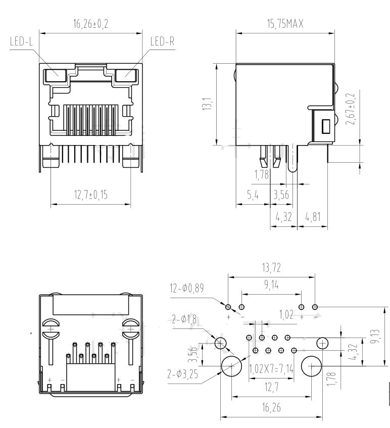 100PCS/Lot Shield RJ45 8P8C Female Jack Connector ... – Vicedeal