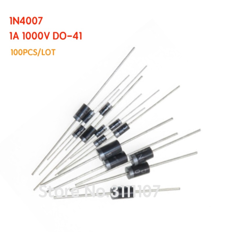100PCS/LOT 1N4007 1A 1000V 4007 DO-41 Rectifier Di... – Grandado