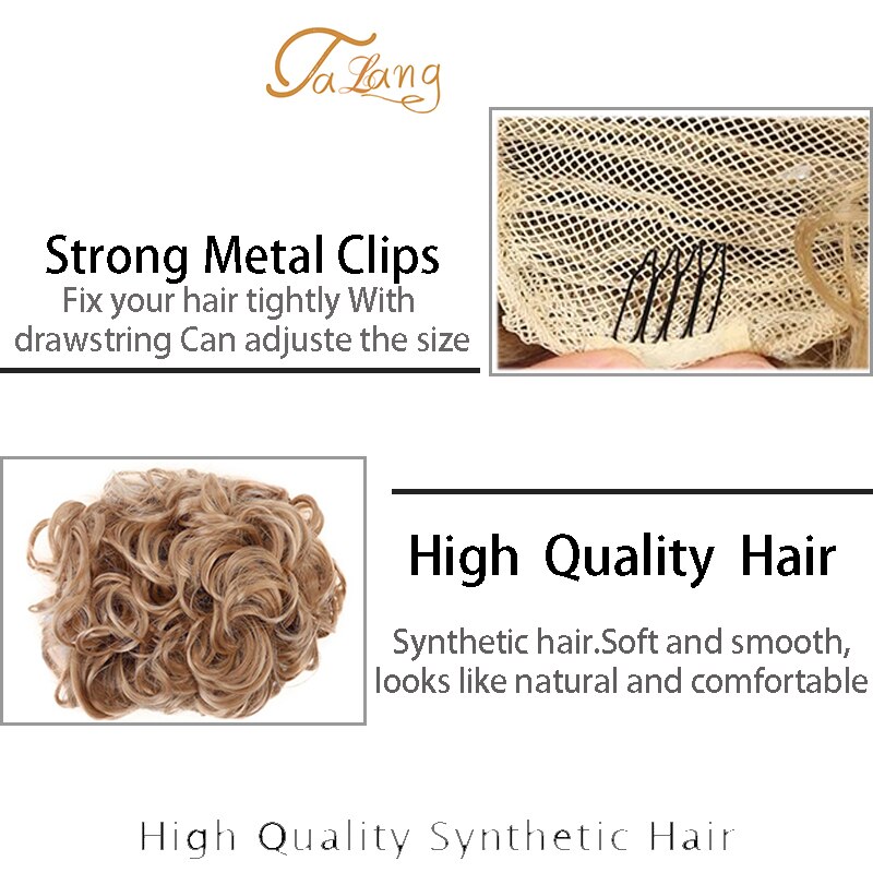 TALANG 2 Plastic Comb Clip In Curly Synthetic Hair... – Vicedeal