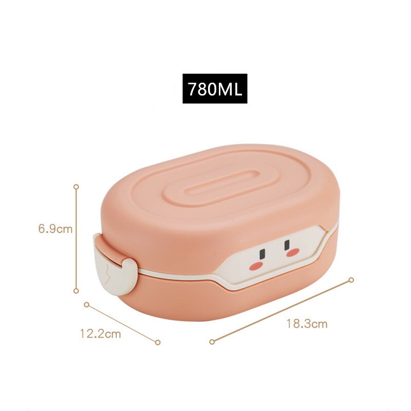 780ml Cartoon Healthy Plastic Lunch Box Cute Kids ... – Vicedeal