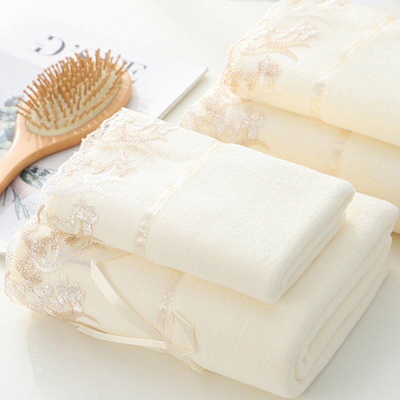 2pcs/set Microfiber Embroidered Towel Set Solid 1p... – Vicedeal