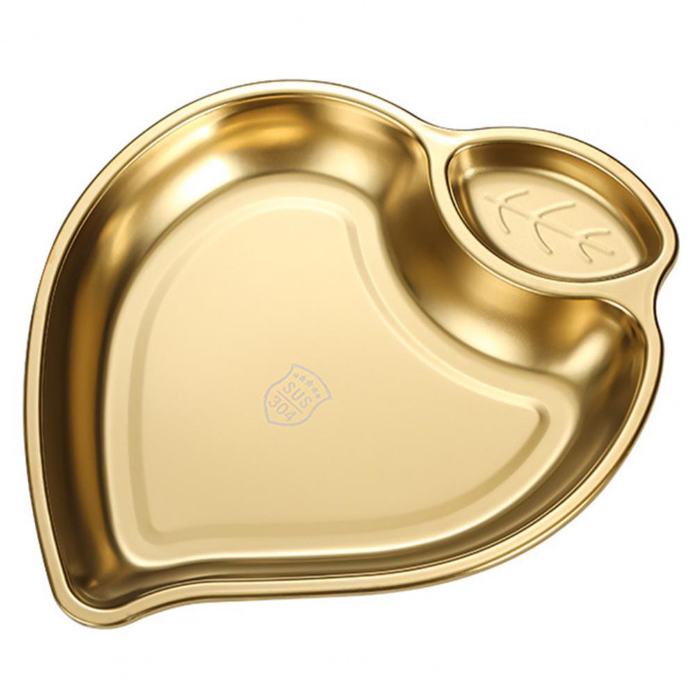 Snack Plate Peach Shape 2 Section 304 Stainless St... – Grandado