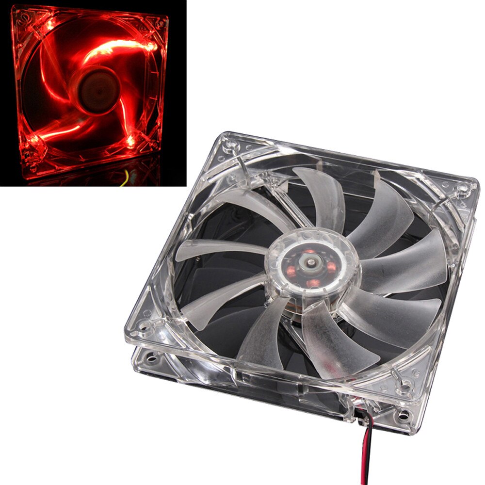 Red Quad 4-LED Light Neon Clear 120mm PC Computer ... – Grandado