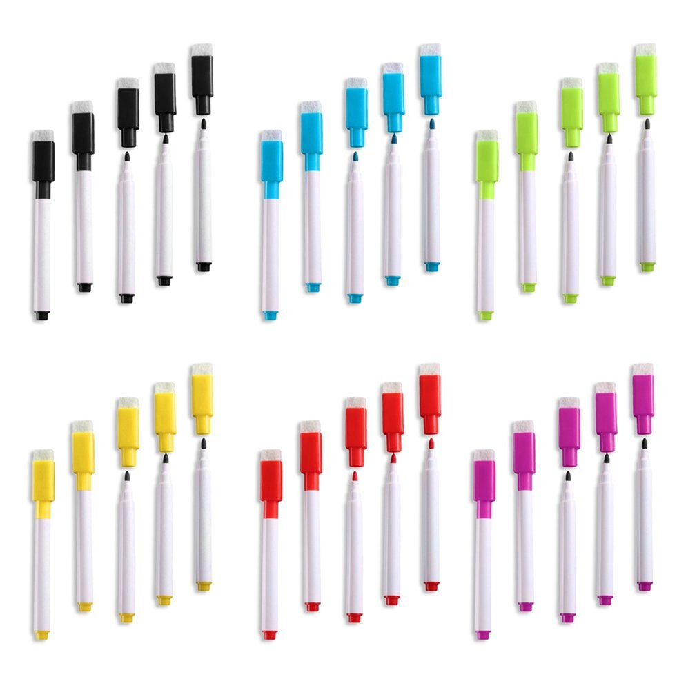 5pcs/Set Brand Whiteboard Pen Erasable Dry White B... – Grandado