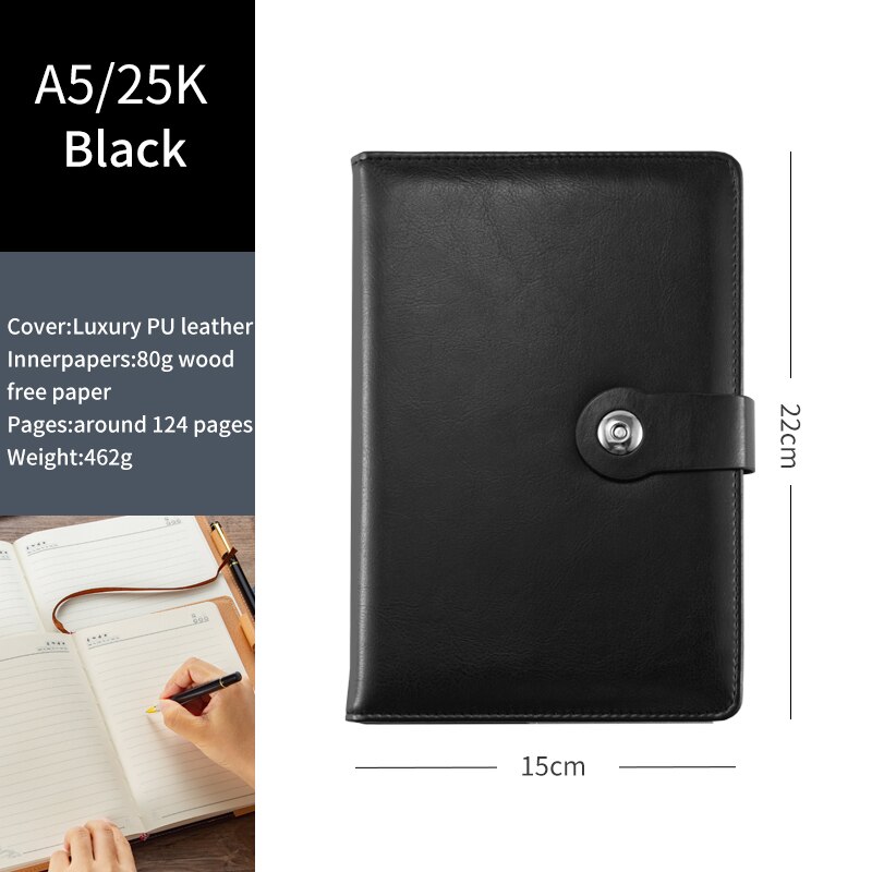 A5 Hardcover Business Brown Ring Binder Journal Ma... – Vicedeal