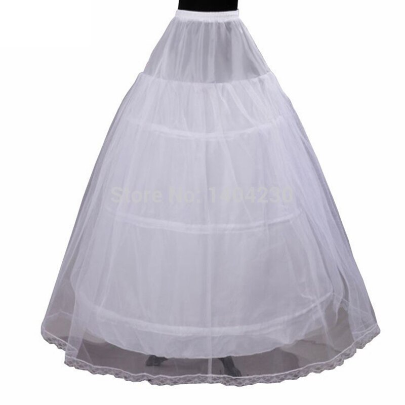 White 3-Hoop 1 Layer Tulle A Line Petticoat Bridal... – Vicedeal