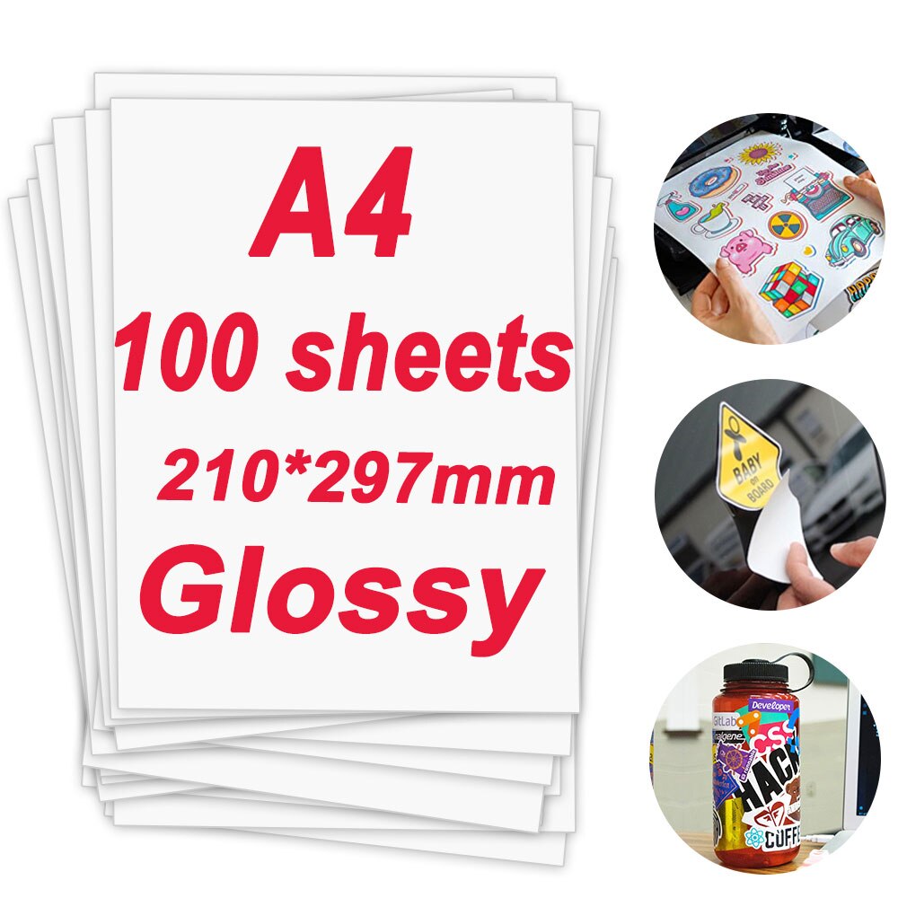 10/30/50/100Sheets A4 Glossy Printable Vinyl Stick... – Vicedeal