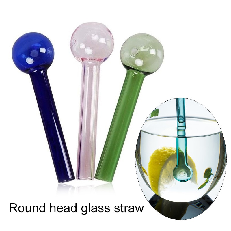 Handmade Colorful Round Glass Straw Round Create H... – Grandado