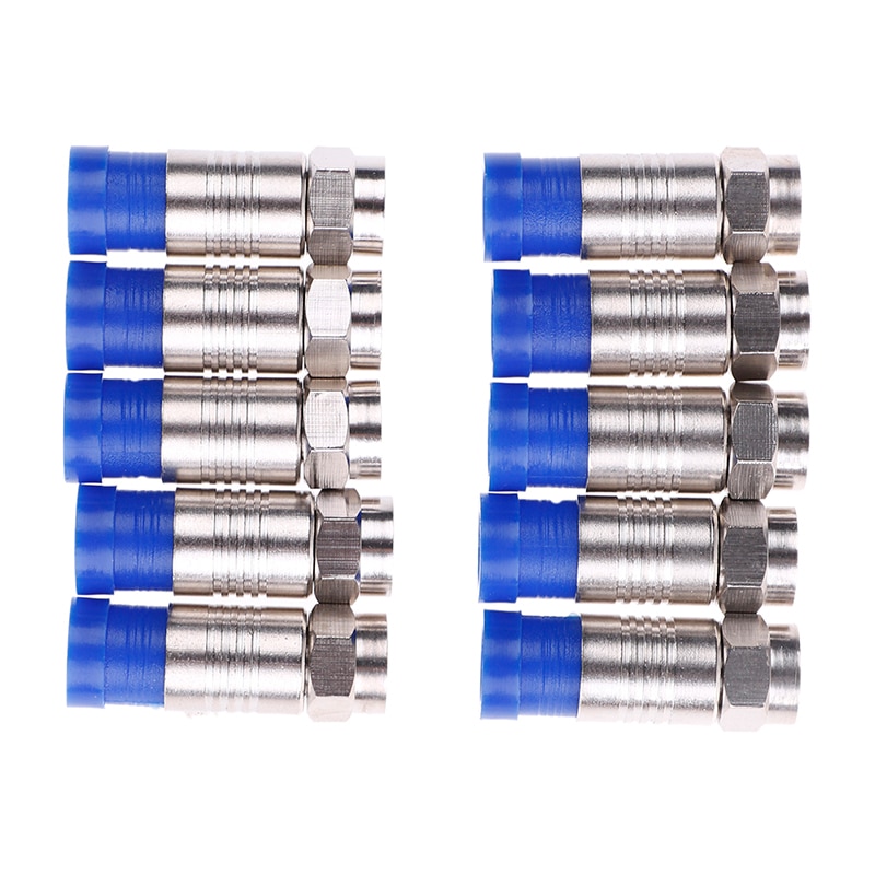 10Pcs F-Type Male Plug Compression Connectors For ... – Grandado