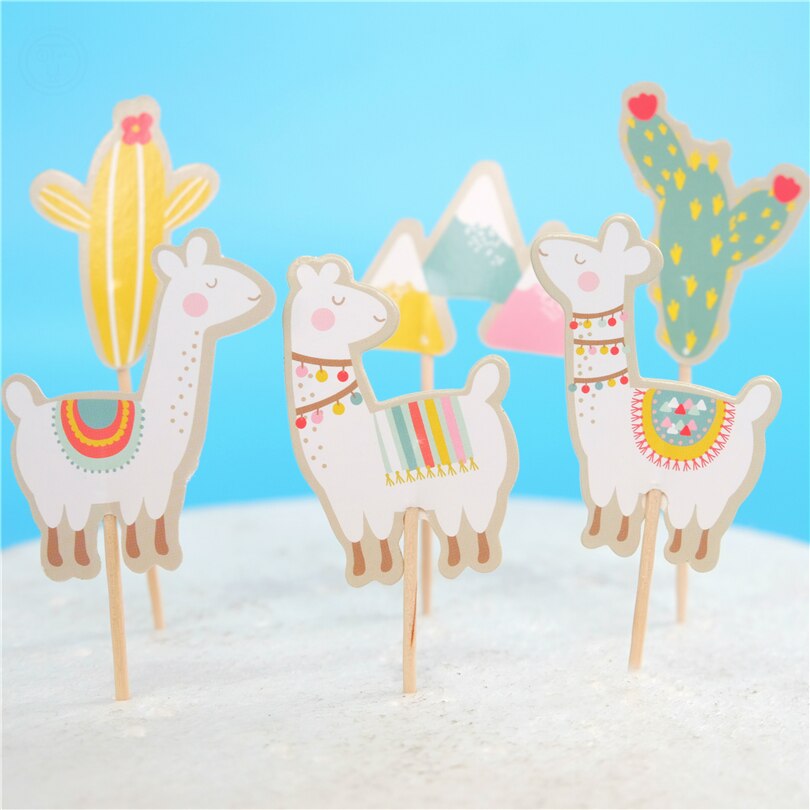 96Pcs Lama Alpaca Candy Bar Cupcake Toppers Pick B... – Grandado