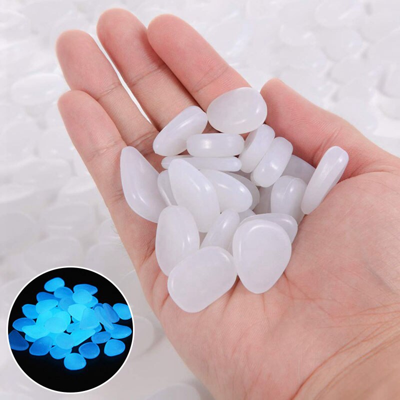 500Pcs Garden Luminous Glowing Stone Pebble Glow i... – Grandado