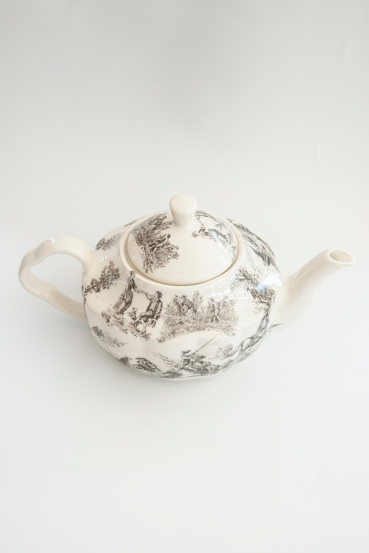 Black British Pattern Porcelain Teapot – Vicedeal