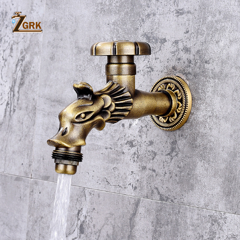 Brass Taps Bathroom Washing Machine Faucet Dragon ... – Grandado
