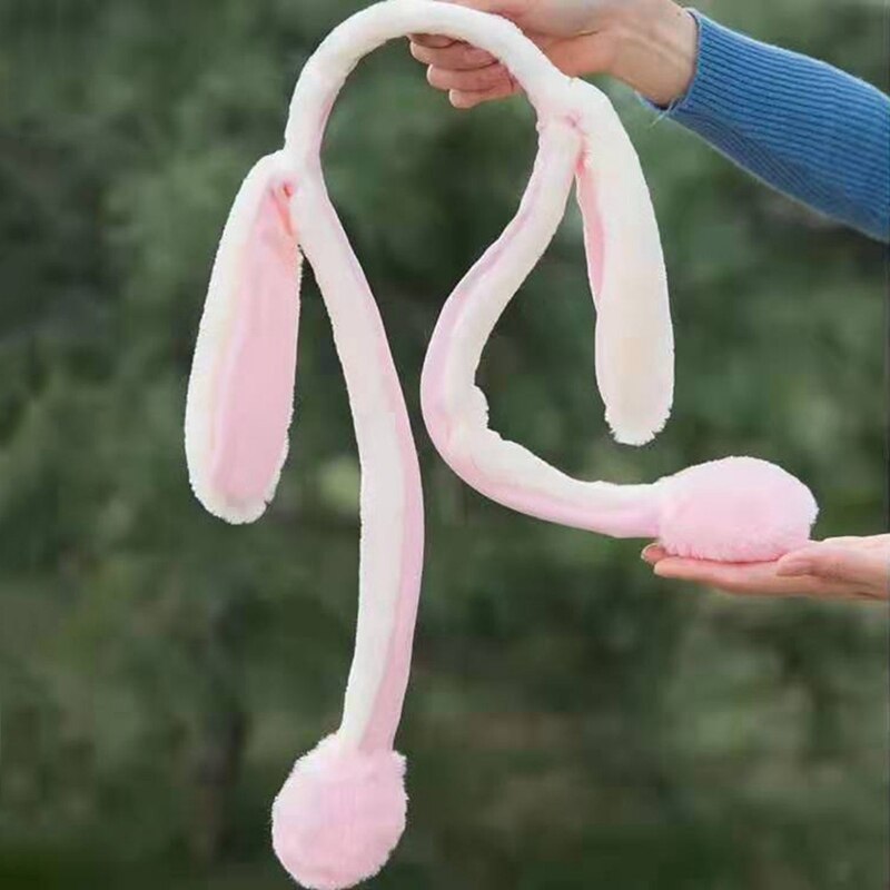 Rabbit Hat with Moving Ears Bunny Hat Ears Warm Pl... – Grandado