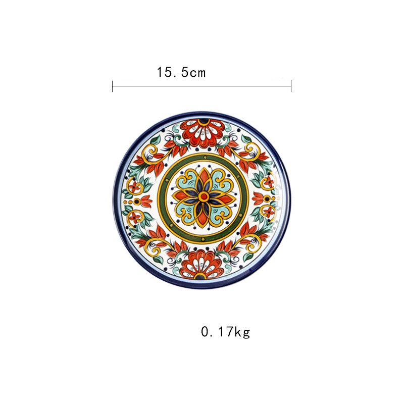 European Style Ceramic Retro Dinner Plates Square ... – Vicedeal