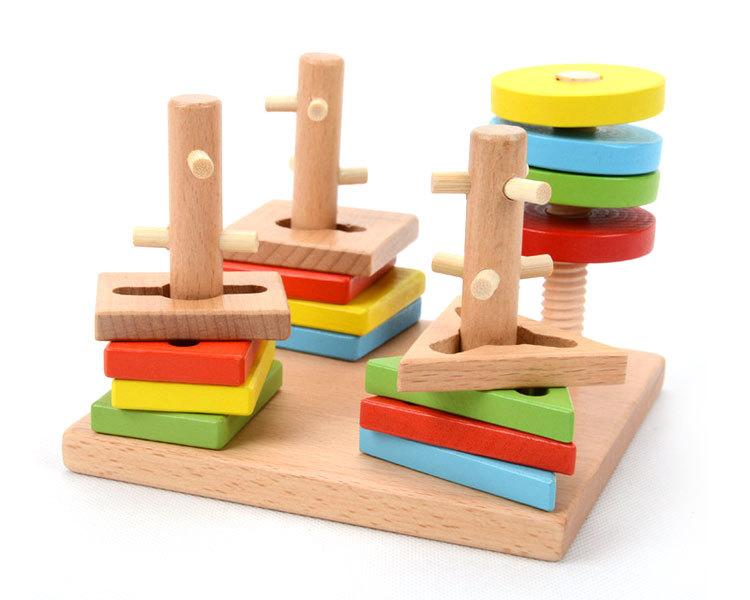 Stacker Toddler Toy Wooden Geometric Puzzle Board ... – Grandado