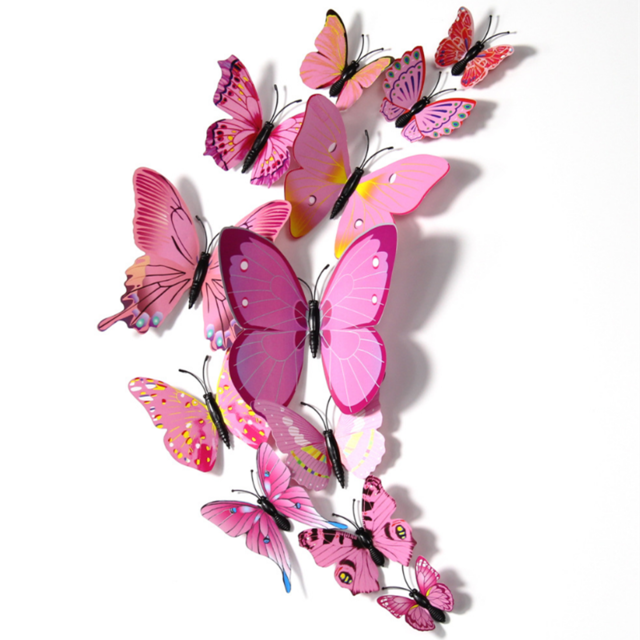 12Pcs 3D Vlinder Muursticker Scene Layout Props Br... – Grandado