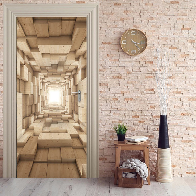 Modern DIY Door Sticker 3D Spatial Expansion Wallp... – Vicedeal