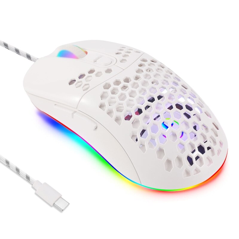 Type C Wired Lightweight Gaming Mouse Honeycomb Sh... – Grandado