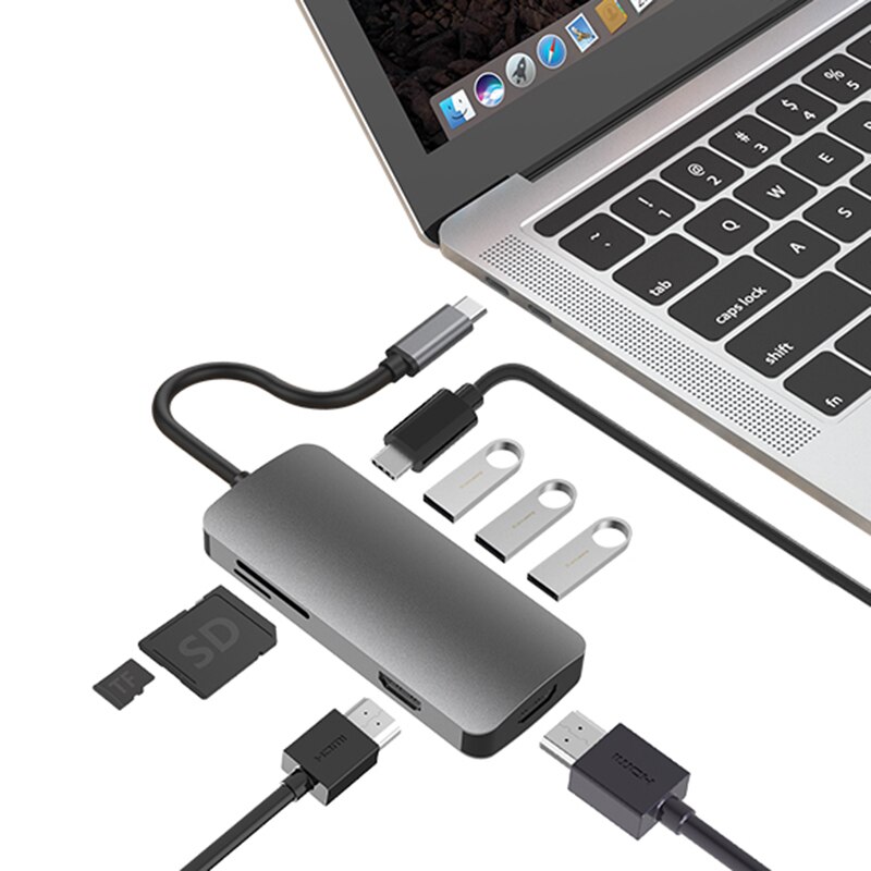 Mst Usb C Laptop Docking Station Usb 3.0 Pd Sd Tf ... – Vicedeal