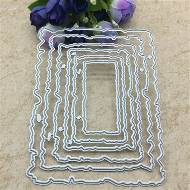 6pcs Vintage Torn Rectangle Frame Metal Cutting Di... – Vicedeal
