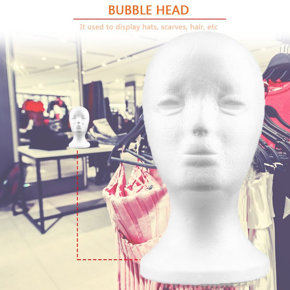White Female Styrofoam Mannequin Manikin Head Mode... – Vicedeal