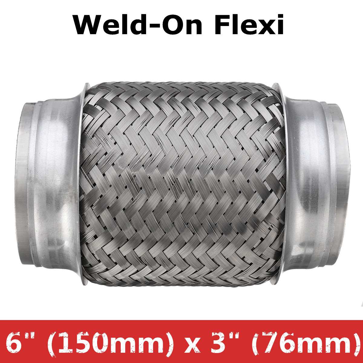 Weld-On 3" x 6" Stainless Exhaust Flex Tube Joint ... – Vicedeal