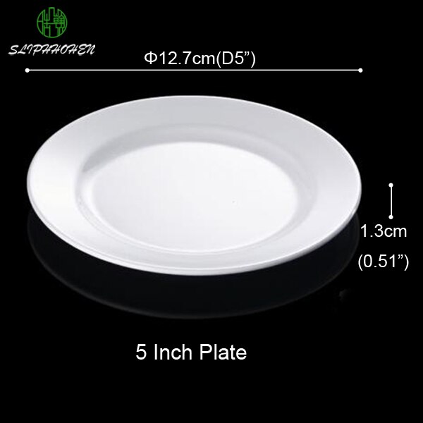 A5 Melamine Dinnerware Dinner Plate White Round Fl... – Grandado
