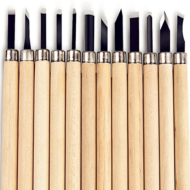 Endlanoo Wood Carving Knife Set, 12pcs SK5 Wood Ca... – Grandado
