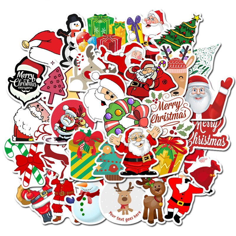 50Pcs Kawaii Colorful Christmas sticker Santa Clau... – Grandado