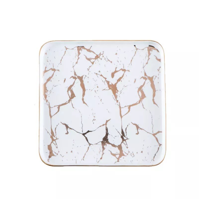 6 or 8 or 10 inch Square Marble Dinner Plate Ceram... – Vicedeal
